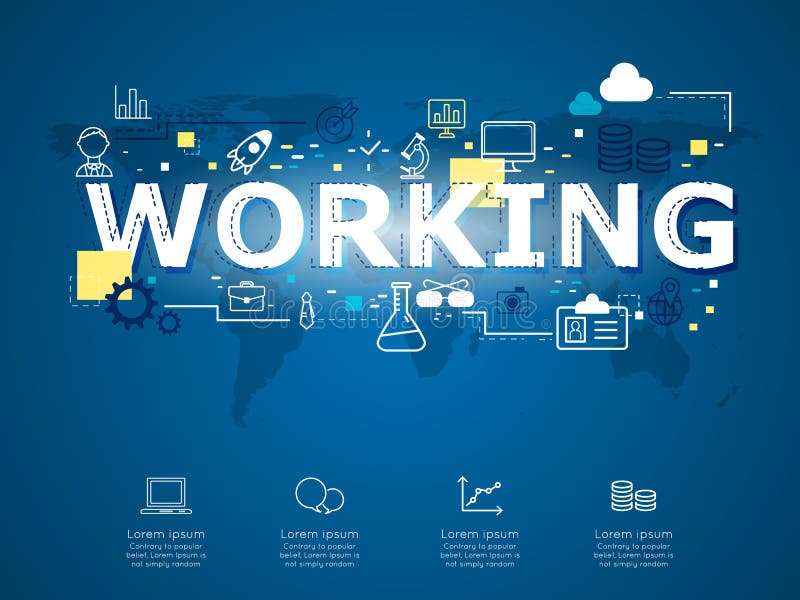 Creative Infographic of Business Working with World Map Stock Vector ...