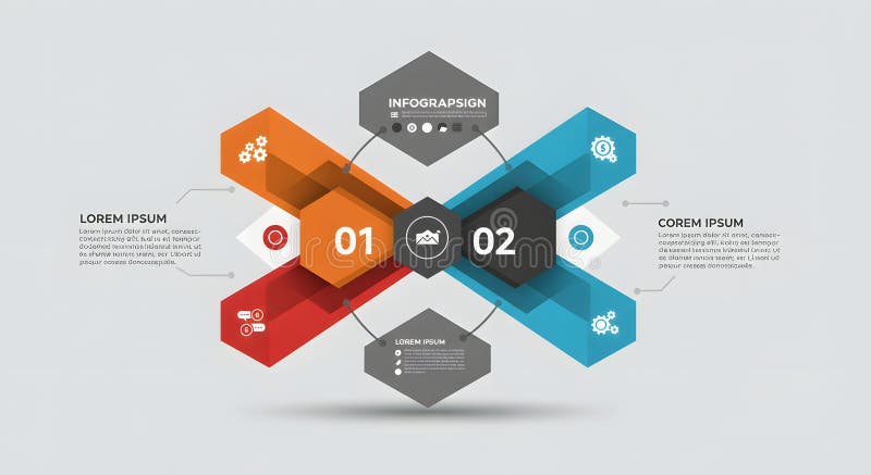 Modern Hexagon Infographic Template Design for Business Presentation Stock Illustration ...