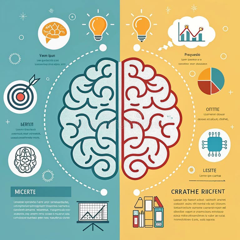 Infographics Left and Right Brain Function Stock Illustration ...