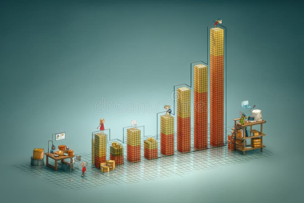 Creative Infographic Showing Tariffs Rising Like Bar Graph, with People ...