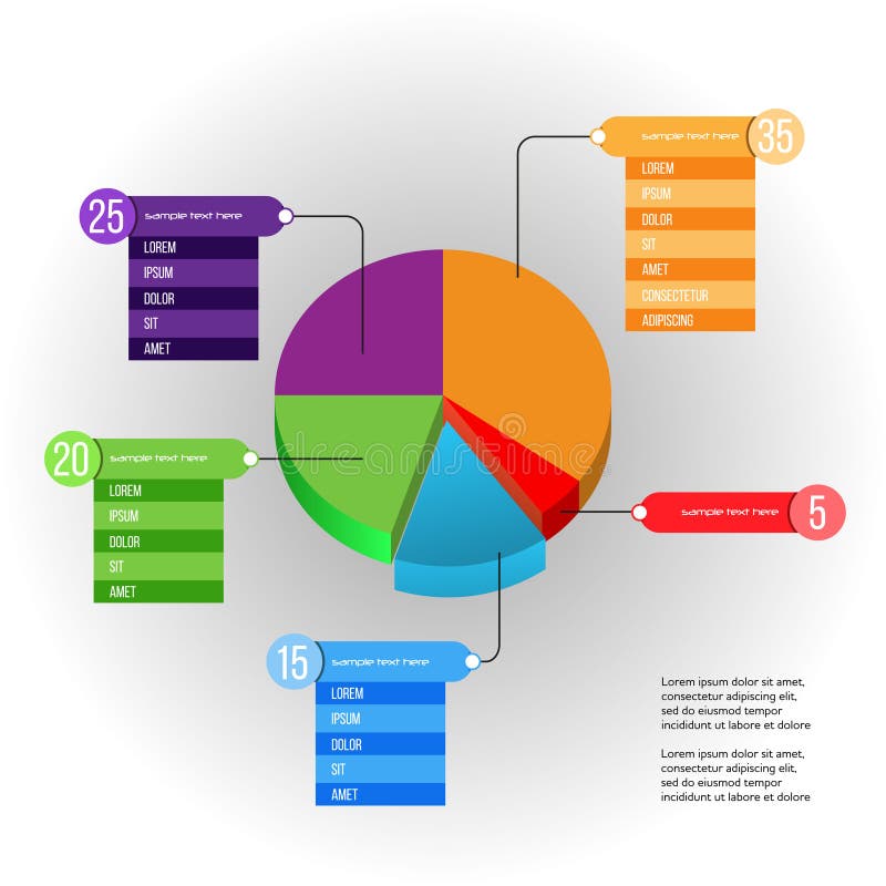 Creative Infographic Template with Chart Pie and Text Frame Stock ...