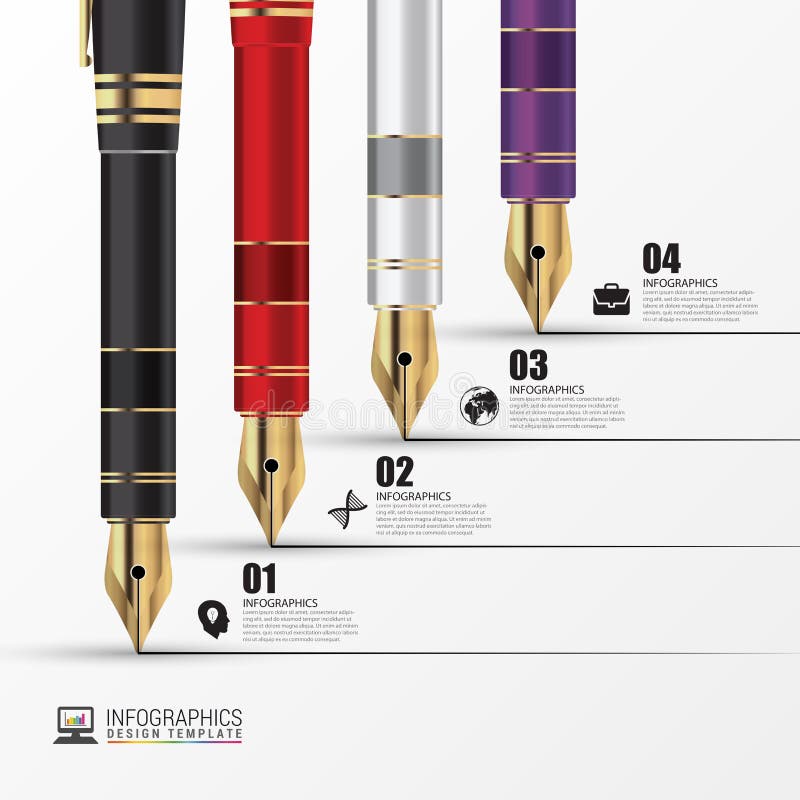 Creative Infographic Template with Pen. Vector Stock Vector ...