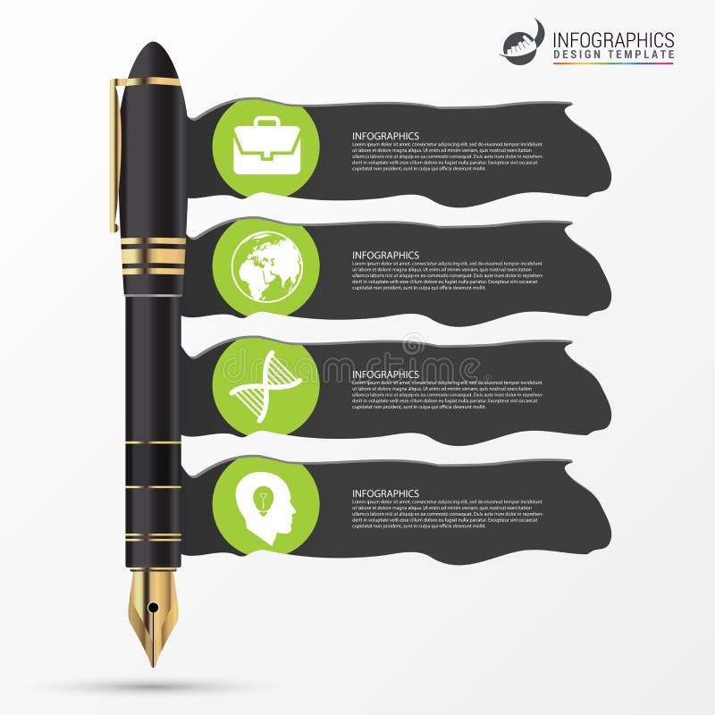 Creative Infographic Template with Pen. Vector Stock Vector ...