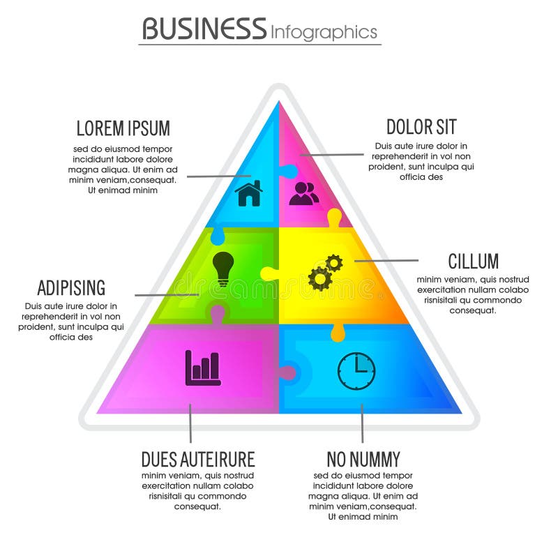 Infographic Triangle Heading Work Step Business Planning Color Bright ...