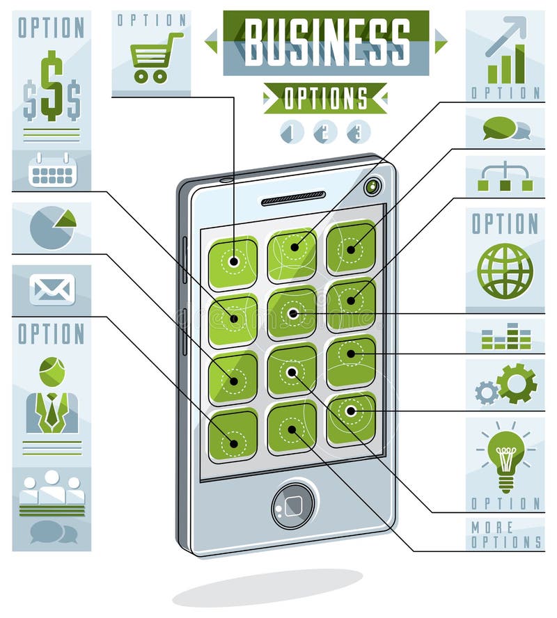Creative Infographics Concept, Cell Phone, Smatphone Options ,vector ...