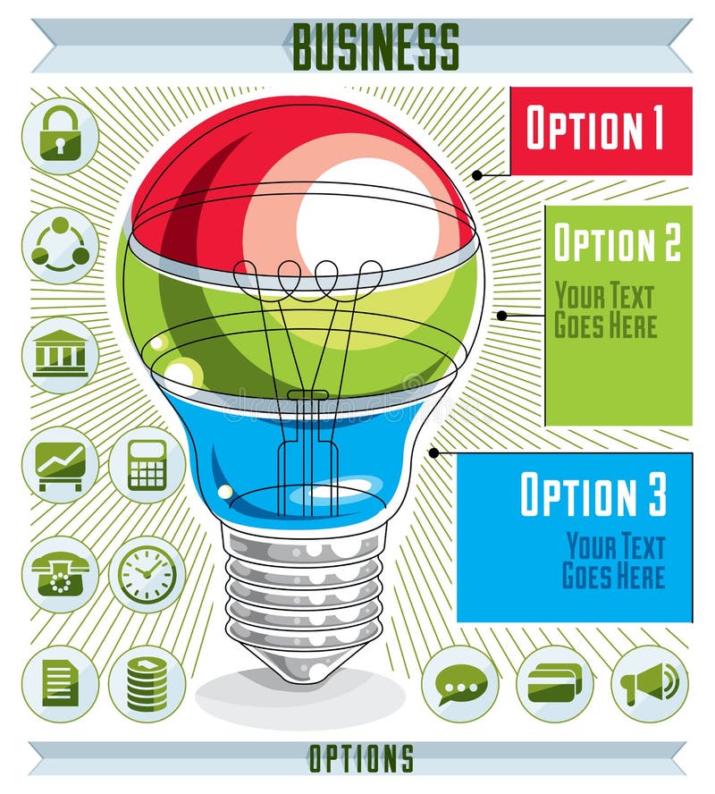 Creative Infographics Concept, Layered Light Bulb Idea, Vector I Stock ...
