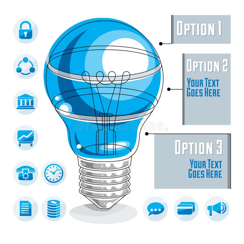 Creative Infographics Concept, Layered Light Bulb Idea, Vector Stock ...