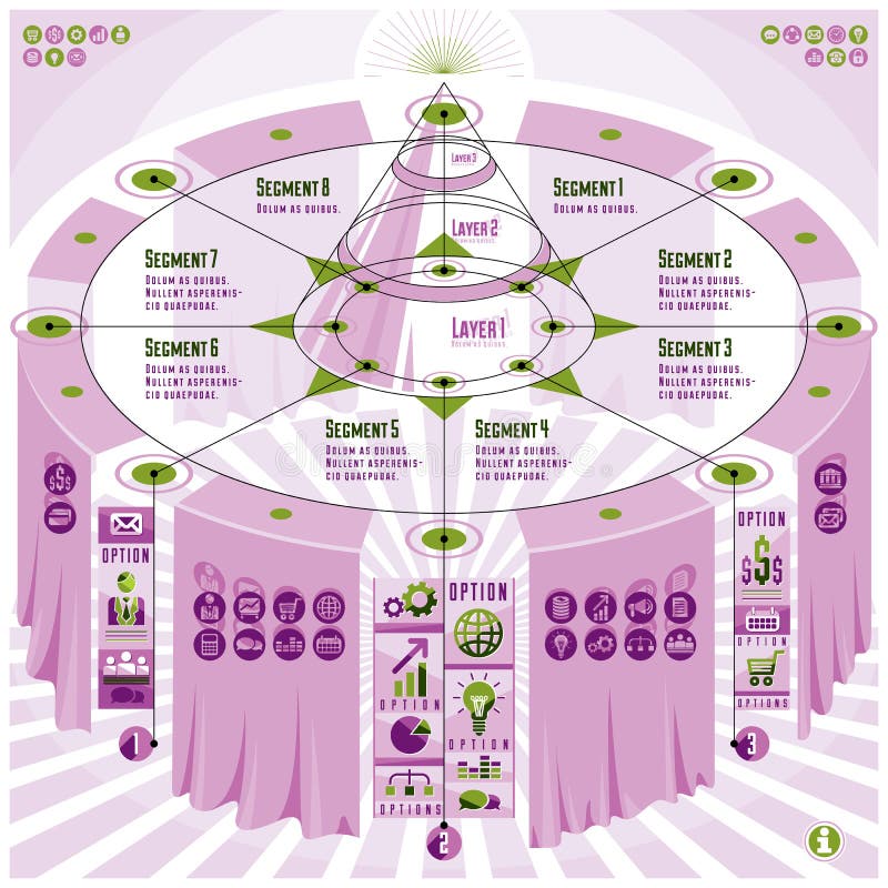Creative Infographics Elements Concept, 3d Table with Layered Pyramid ...