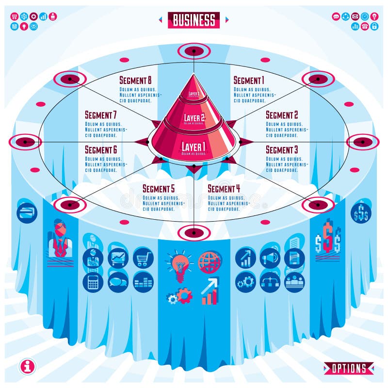 Creative Infographics Elements Concept, 3d Table with Layered Pyramid ...