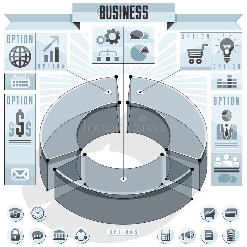 Creative Infographics Elements Concept, 3d Three Sectors Circle Stock ...