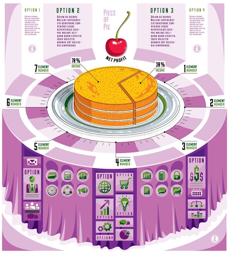 Creative Infographics Elements, Piece of Pie Idea, Vector Illustration ...