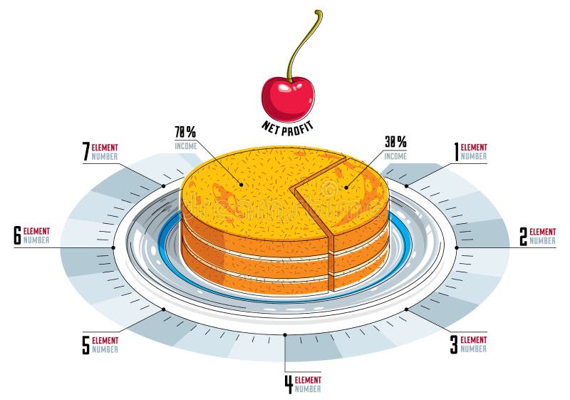 Creative Infographics Elements, Piece of Pie Idea, Vector Illustration ...