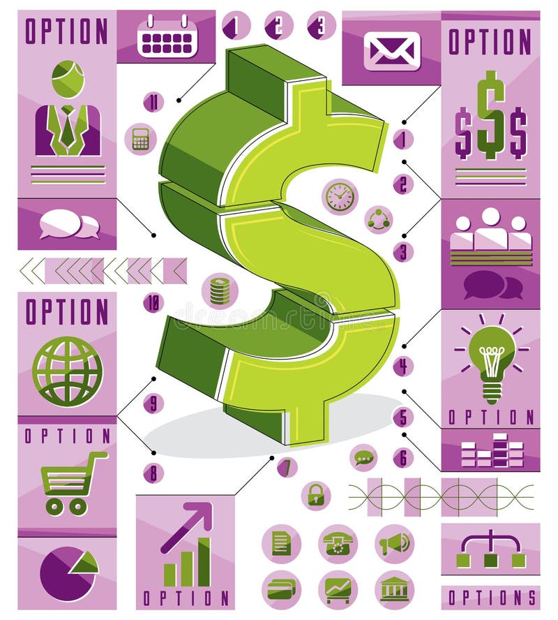 Creative Infographics Template, Layered Dollar Sign Idea, Vector Stock ...