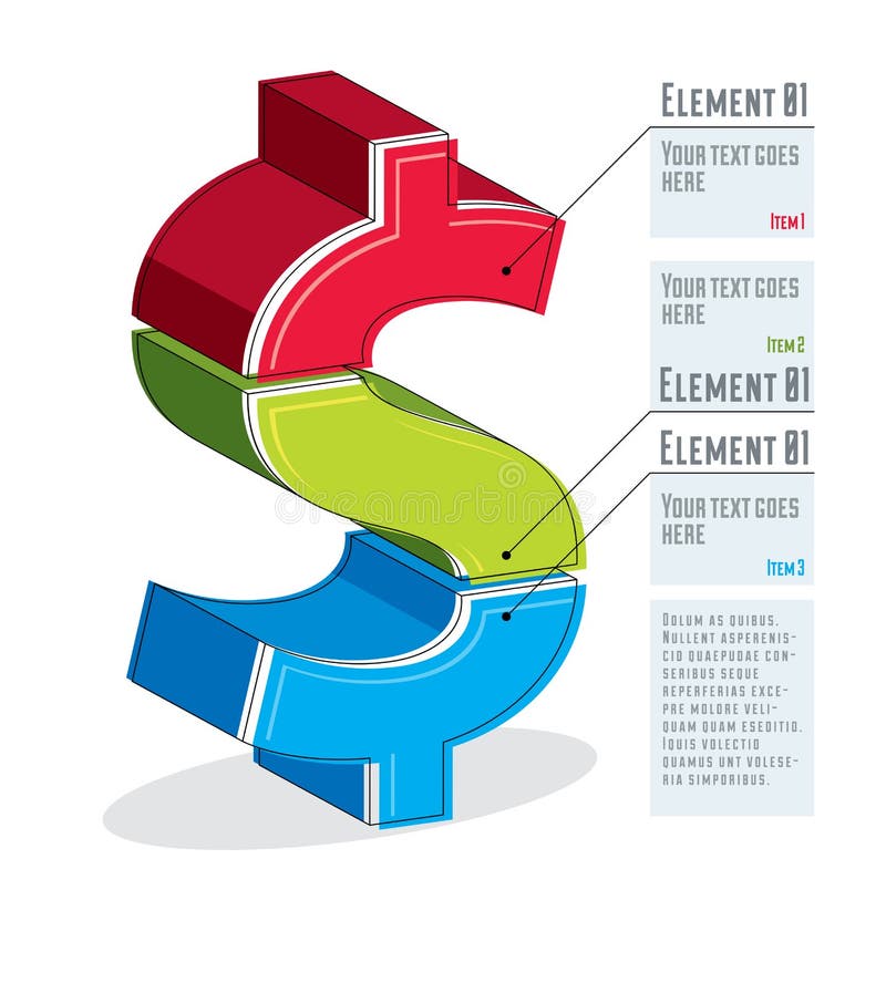Creative Infographics Template, Layered Dollar Sign Idea, Vector Stock ...