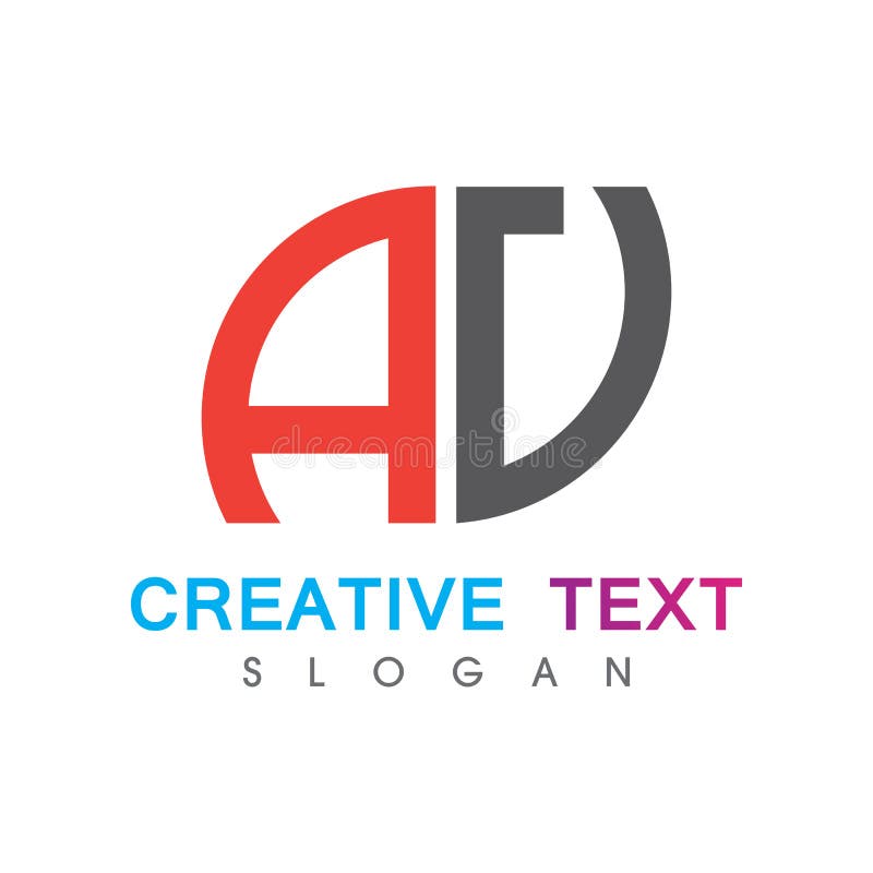 Creative Initial AD Logo. Abstract Business Design Stock Illustration ...