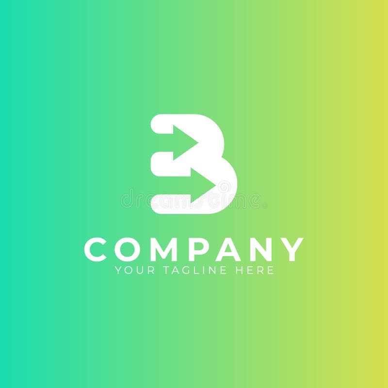 Creative Initial Letter B Logo Arrow. Yellow and Green Shape with ...