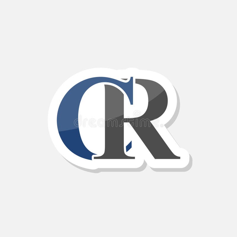 Creative Initial Letter CR Logo Sticker Concept Stock Vector ...