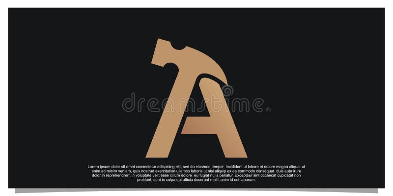 Creative Initial Letter a with Hammer Logo Design Unique Concept ...