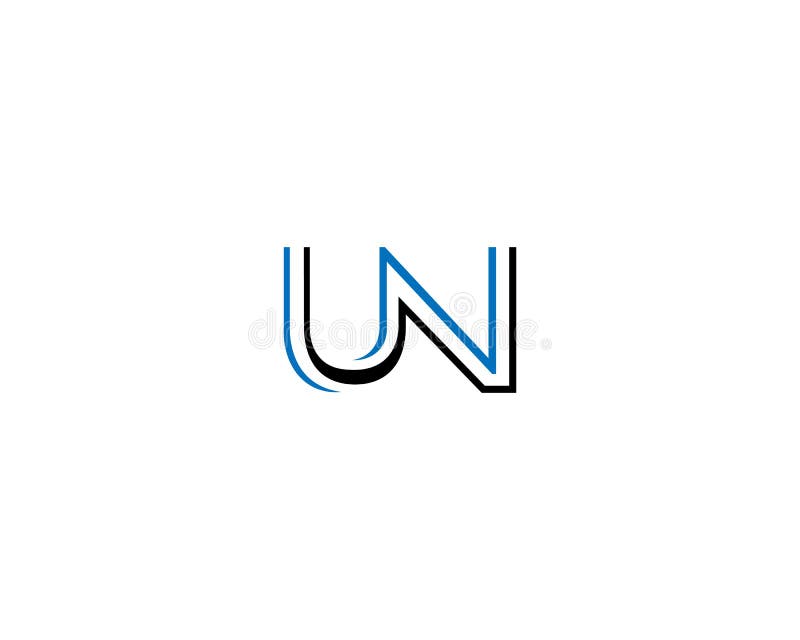 Creative Initial Line UN Letter Modern Logo Stock Vector - Illustration ...