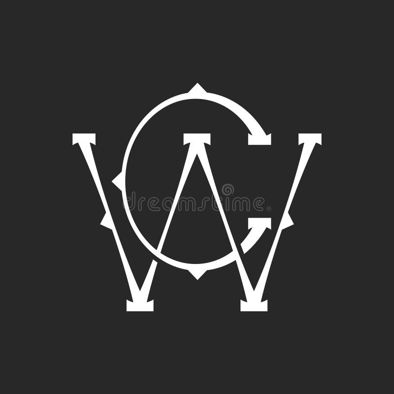 Creative Initials WC or CW Monogram Logo Featuring a Combination of the ...