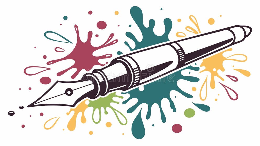 Creative Ink Pen, Artistic Splatter, Expression Tool, Vector Design ...