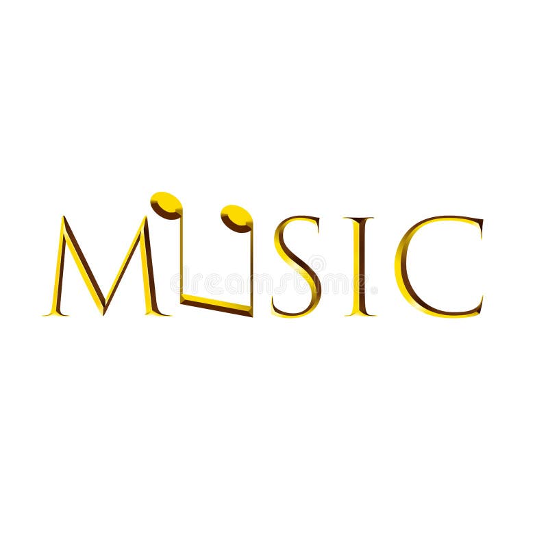 Creative Inscription Music, Gold Color Stock Illustration ...