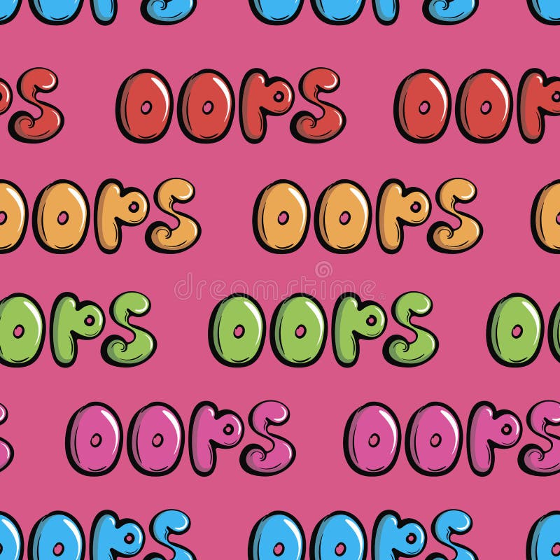 Seamless Colorful Oops on Pink Stock Vector - Illustration of ...