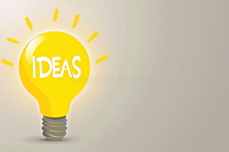 Creative Inspiration: Lightbulb Icon with IDEAS Text Overlay. Stock ...