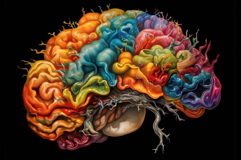 Creative Inspiration Thinking Concepts Colourful Brain Art Abstract Ai ...