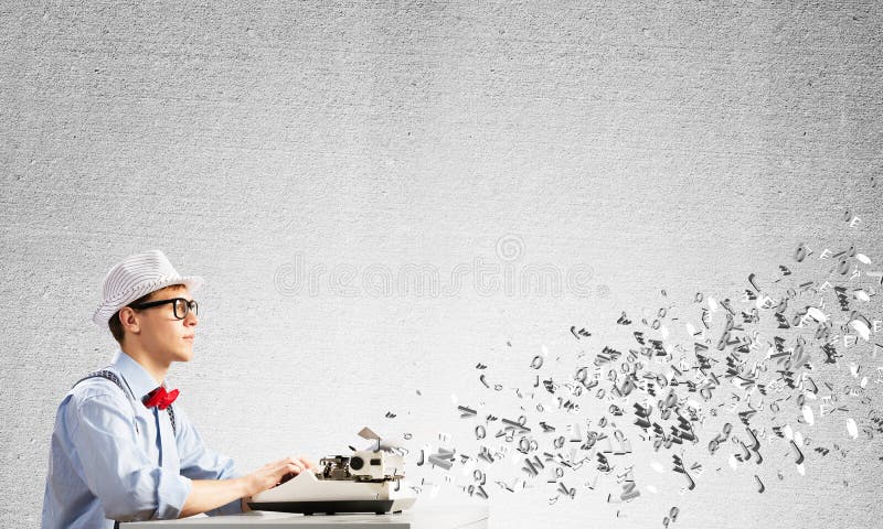 Man writer stock image. Image of character, create, letter - 48112523