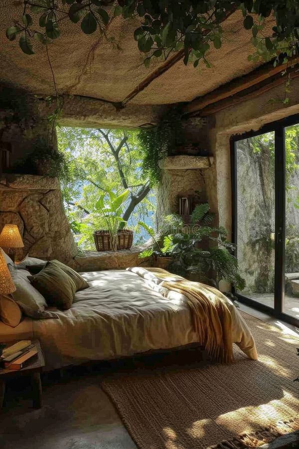 Creative Interior of a Bedroom in a Country House Stock Image - Image ...