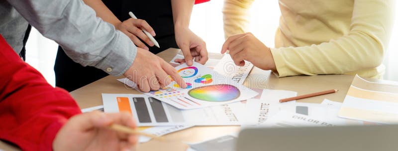 Designer Team Discuss about Color Selection from Color Wheel ...