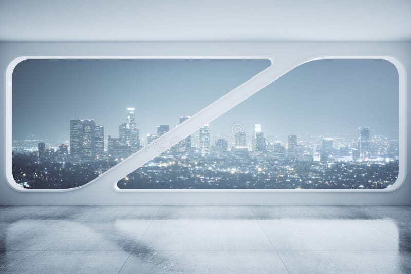 Creative interior at night stock illustration. Illustration of design ...