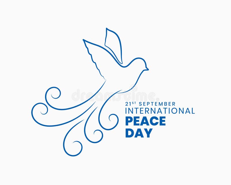 Creative International Peace Day Message Poster in Line Style Stock ...