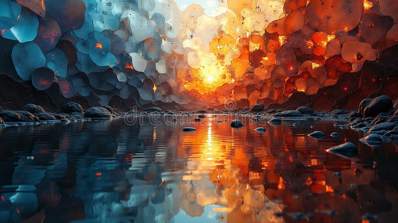 Luminous Chaos: a Visual Symphony of Reflections Stock Illustration ...