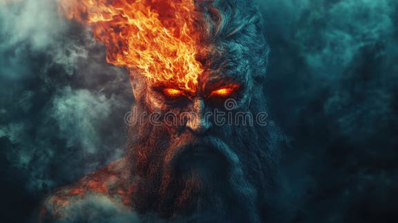 Creative Interpretation of a Mythical Fire and Ice Deity Represented by ...