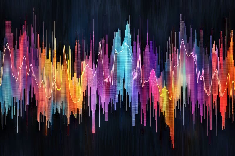 Creative Interpretation of Sound Wave Patterns in a Colorful Abstract ...