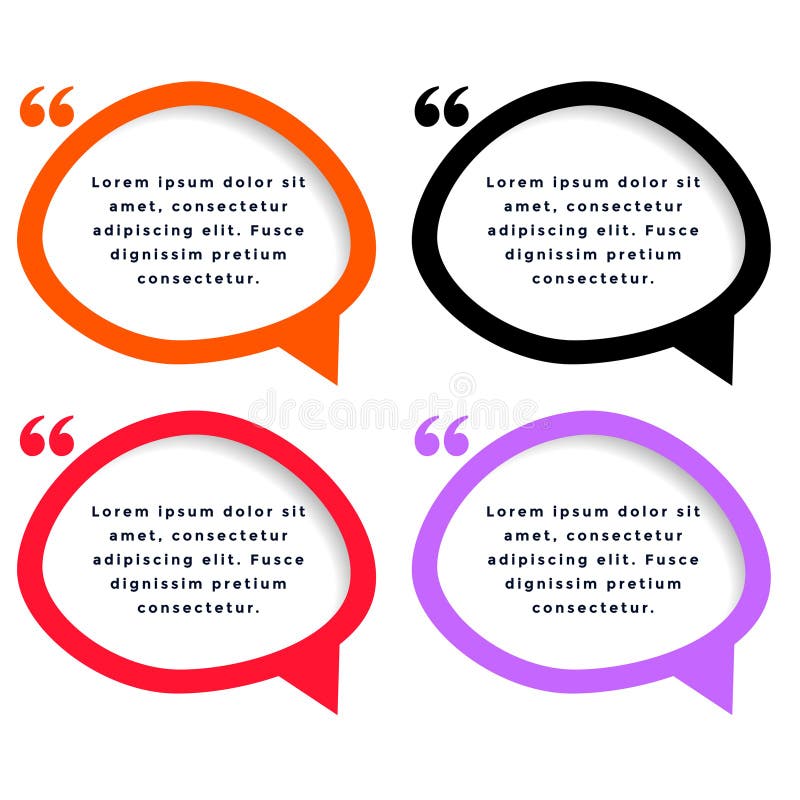 Creative Inverted Comma Icon Template in Set of Four Stock Vector ...