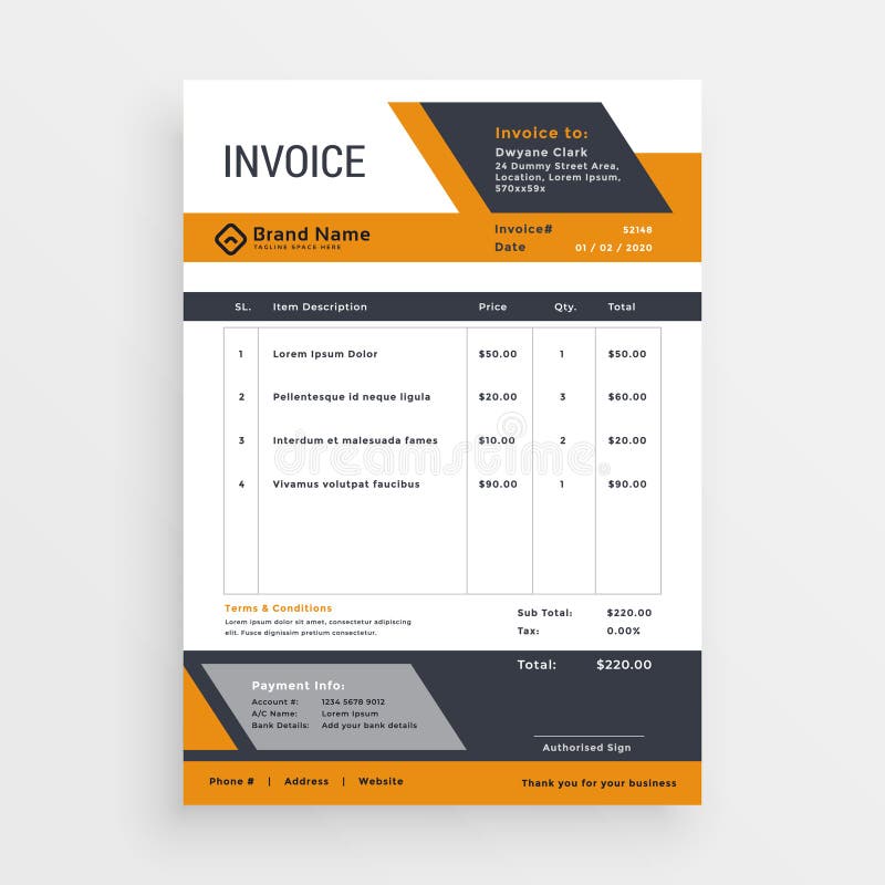 Invoice Creative Modern Invoice Template Design Stock Vector ...