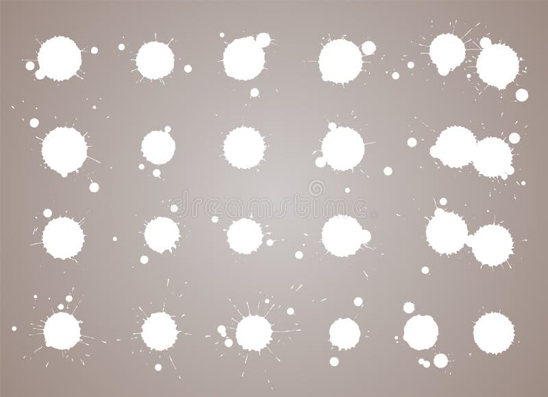 Creative Isolated Paint Brush Spots. Ink Smudge Abstract Shape Stains ...