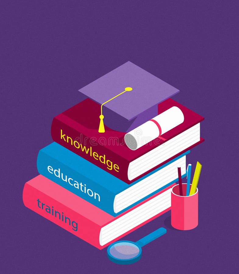 Creative Isometric Education Success, Education Level and Staff and ...