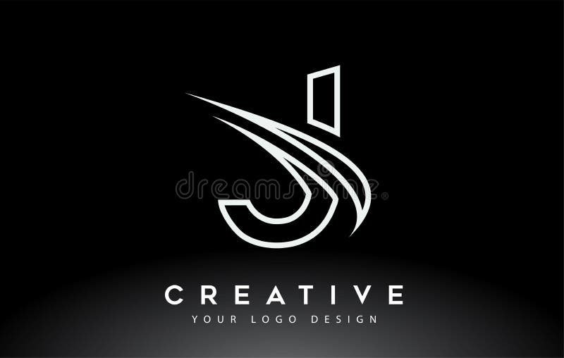 Creative J Letter Logo Design with Swoosh Icon Vector Stock Vector ...