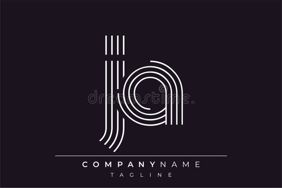 Creative JA Lines Letter Logo Design Stock Vector - Illustration of ...