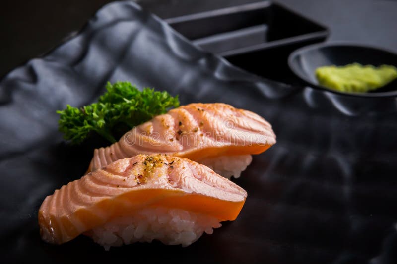 Creative Japanese Food Menu,sushi Simon Grill Stock Photo - Image of ...