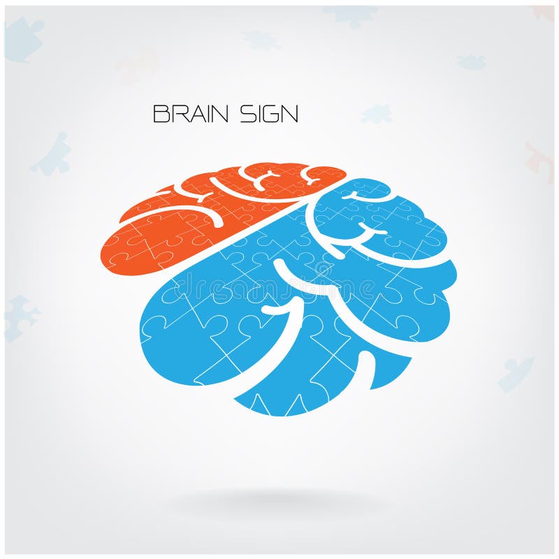 Creative Jigsaw Left and Right Brain Sign Stock Vector - Illustration ...