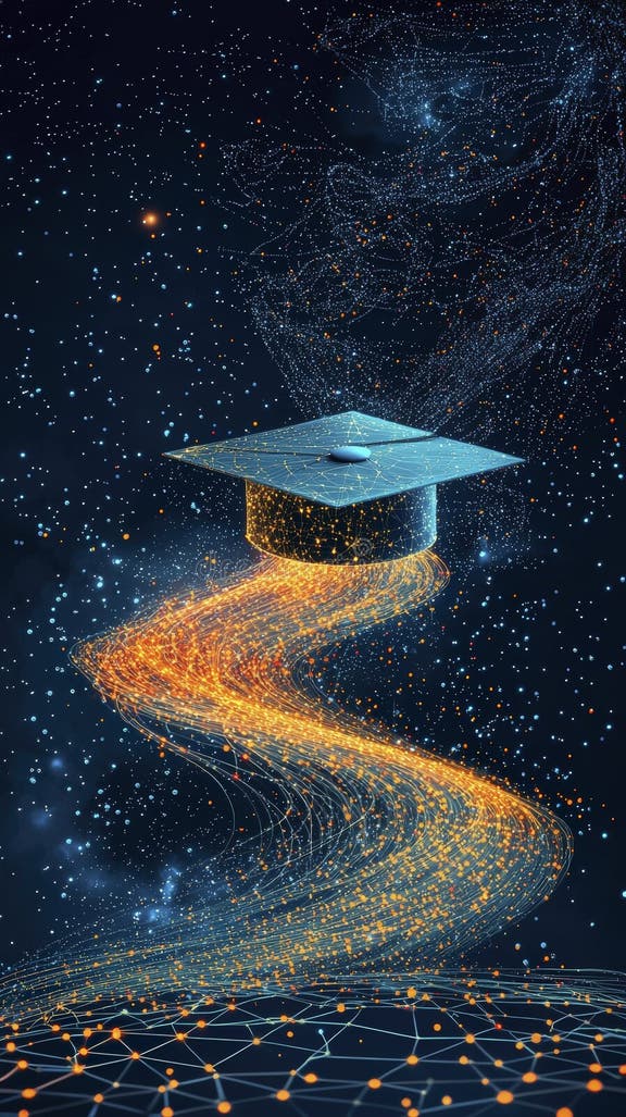 Creative Journey with Cosmic and Digital Elements Pathway Stock ...