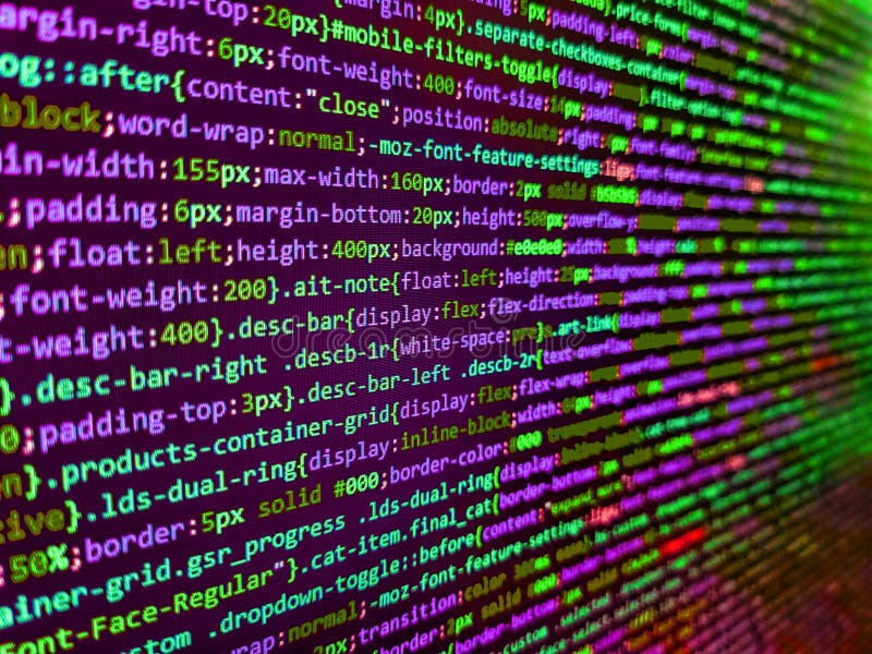 Creative Js HTML5 Closeup Set on Background. Hi-tech Modern Screen of ...