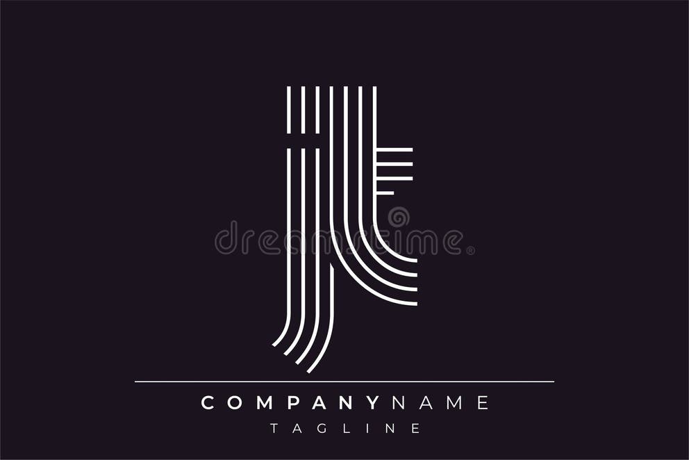 Creative JT Lines Letter Logo Design Stock Vector - Illustration of ...