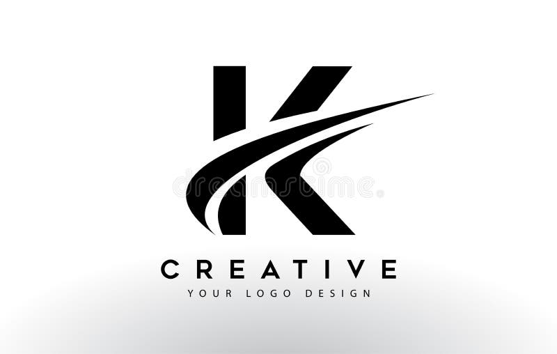 Creative K Letter Logo Design with Swoosh Icon Vector Stock Vector ...