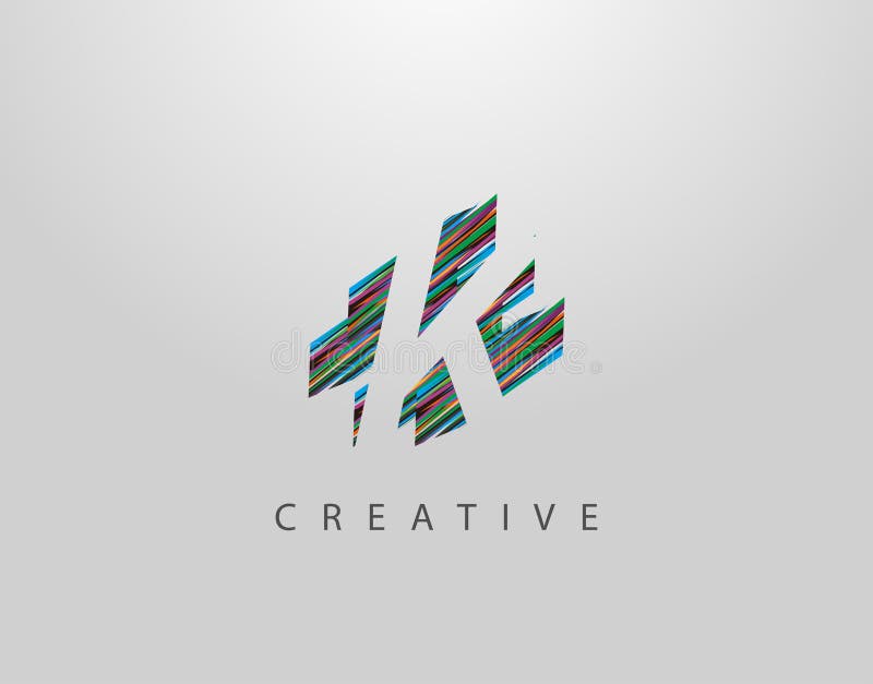 Creative K Letter Logo. Modern Abstract Geometric Initial K Design ...